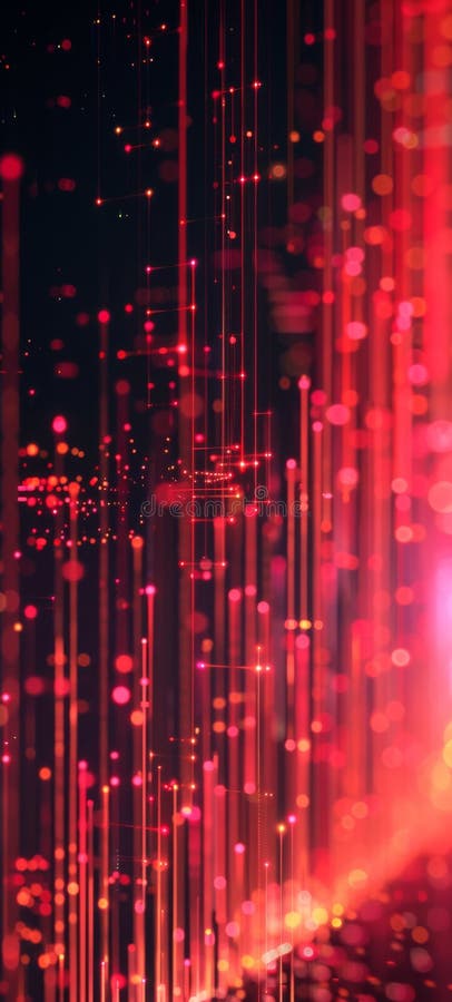 Red Signal Drop Chart Abstract Tech Transformation Futuristic View ...