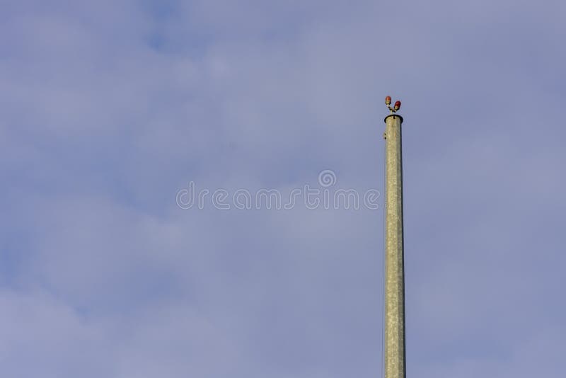Red Signal Light with Blue Sky in the Background Stock Photo - Image of ...