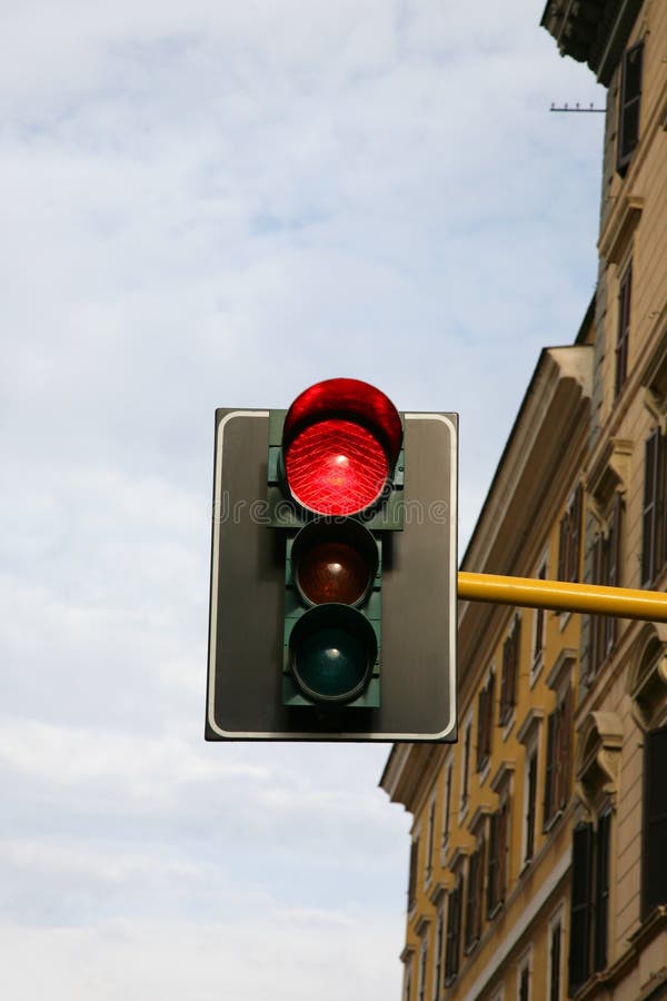 Red Signal of Traffic-light Stock Photo - Image of warning, electric ...