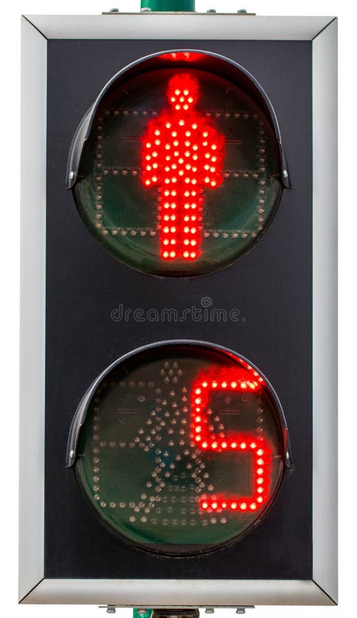 Red Signal of a Traffic Light in Isolation Stock Photo - Image of color ...