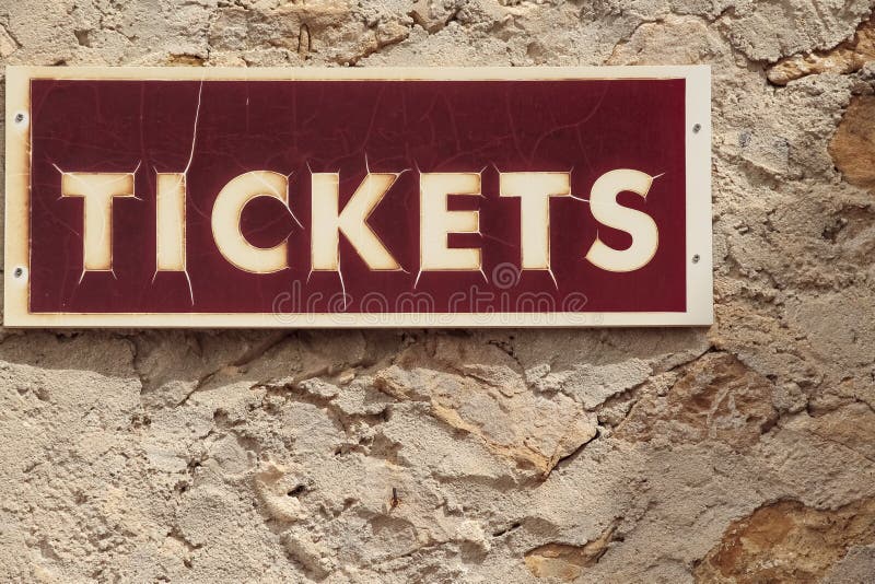 Red Signboard of Sale Tickets Stock Photo - Image of signboard, access ...