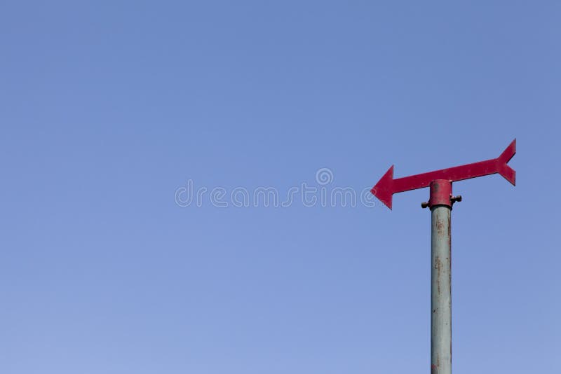 Red Signpost Against Clear Blue Sky Stock Image - Image of space ...