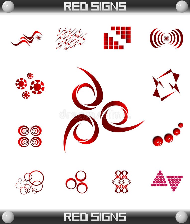 Red Signs Icon Set Vector, Easily Editable Stock Vector - Illustration ...
