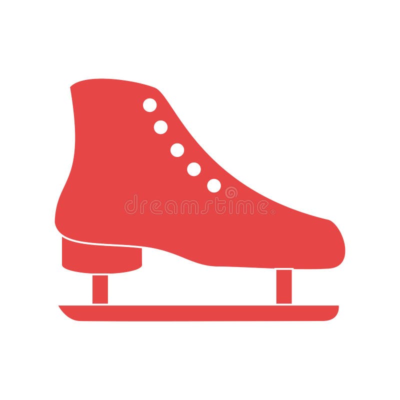 Red Silhouette Ice Skate Elements Sport Stock Vector - Illustration of ...