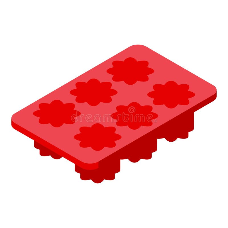 Red Silicone Mold for Baking Lying on White Background Stock Vector ...