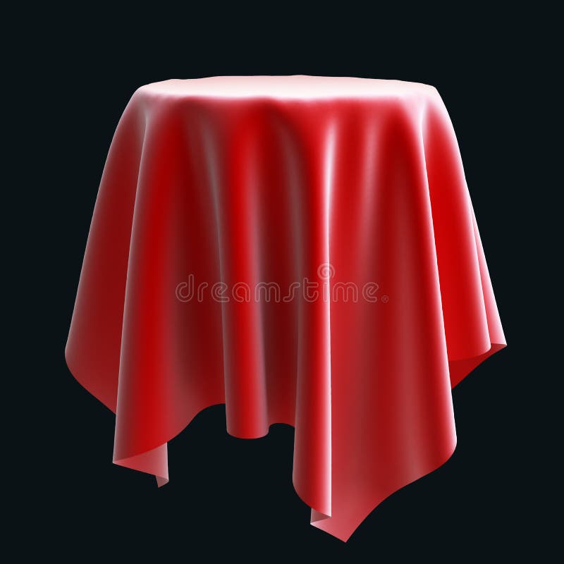 Red Silk Cloth on the Round Object or Table. Stock Illustration ...