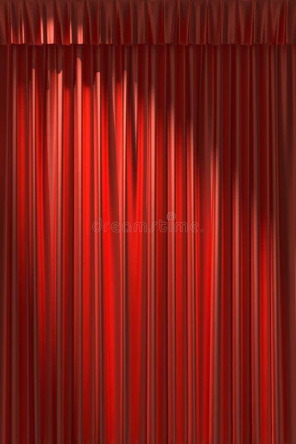 Red Silk Curtain Under Diagonal Spot Light Stock Illustration ...