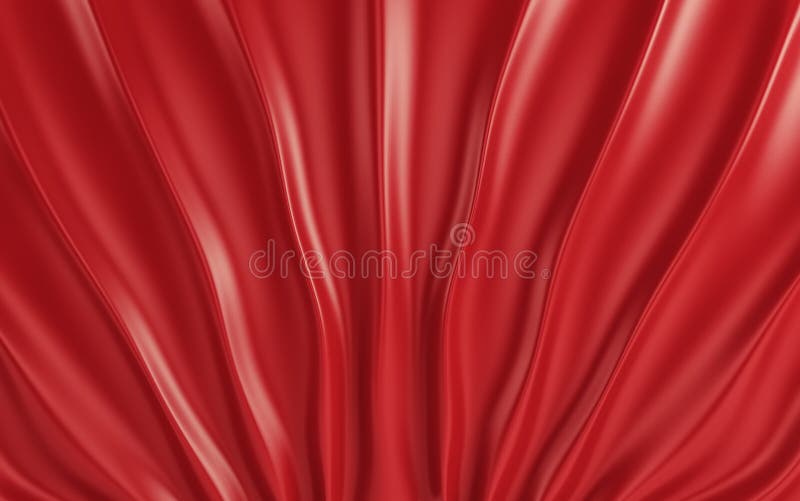 Red Silk Drapery and Fabric on the Floor. 3d Render Stock Photo - Image ...