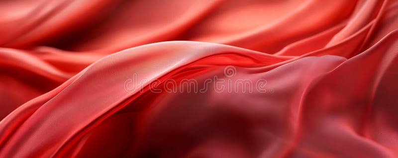 Red Silk Fabric with Flowing Folds, Elegant Texture. Luxury Textile and ...