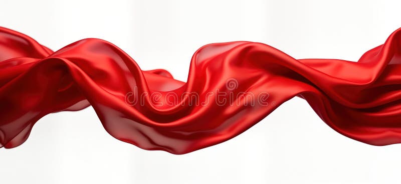 Red Silk Fabric Flows Gracefully in Dynamic Wave. Smooth Texture ...