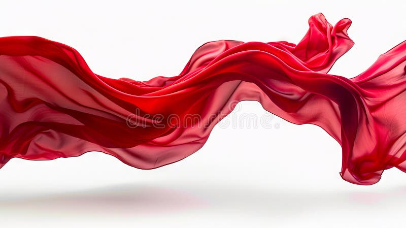 A Red Silk Fabric is Flying in the Air Stock Image - Image of cloth ...