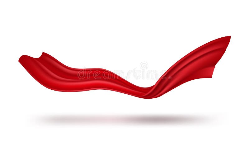 Red Silk Fabric Flying on White. Banner Template Stock Vector ...