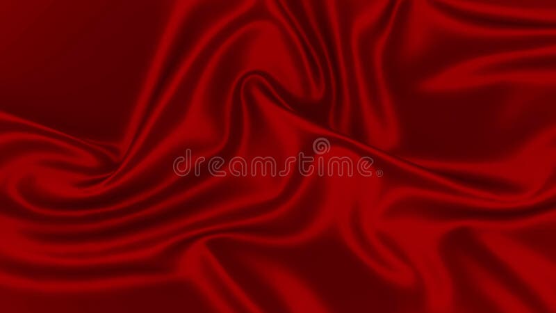 Red Silk Fabric Texture Cloth Wave Animation Backdrop. Color Closeup ...