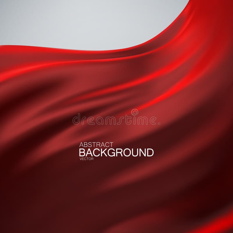 Red silk fabric. stock vector. Illustration of curtain - 80083473