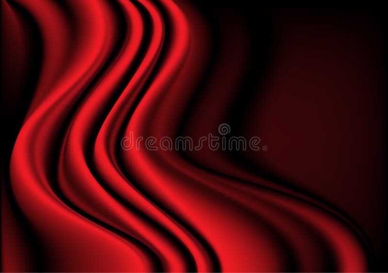 Red Silk Fabric Wave Curve 3D Background Texture Vector Stock Vector ...