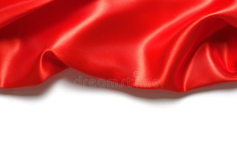 Red Silk Fabric White Background. Stock Image - Image of silken, clot ...