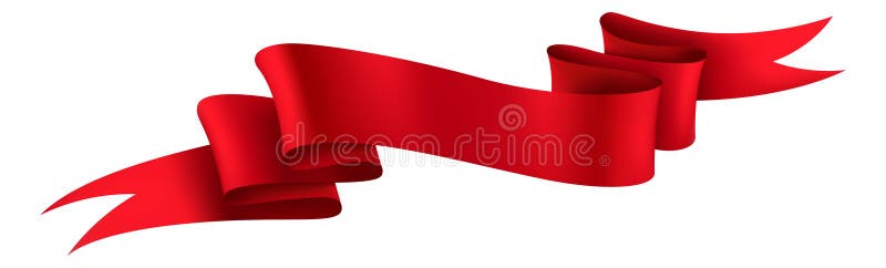 Red Silk Ribbon Mockup. Realistic Decorative Label Stock Vector ...