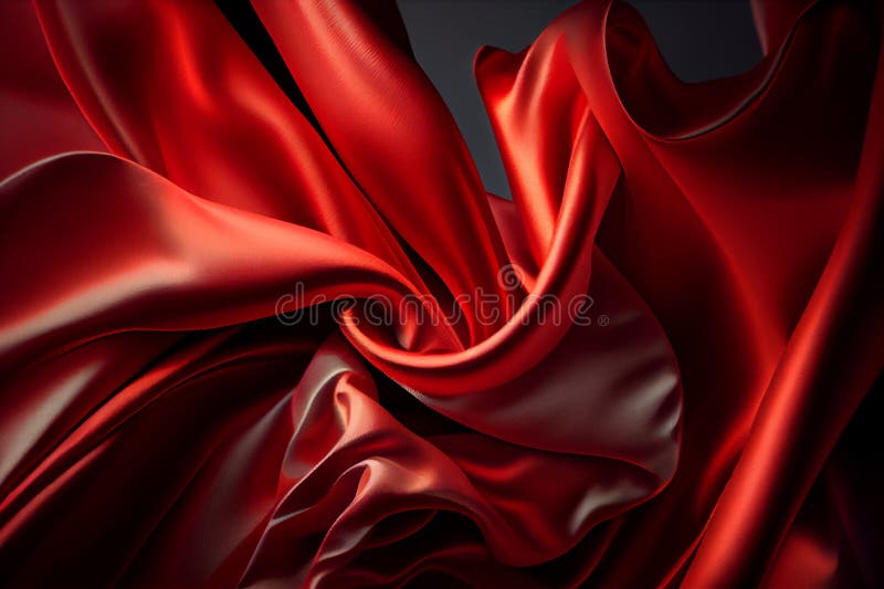 Red Silk Satin Waves Background Stock Illustration - Illustration of ...