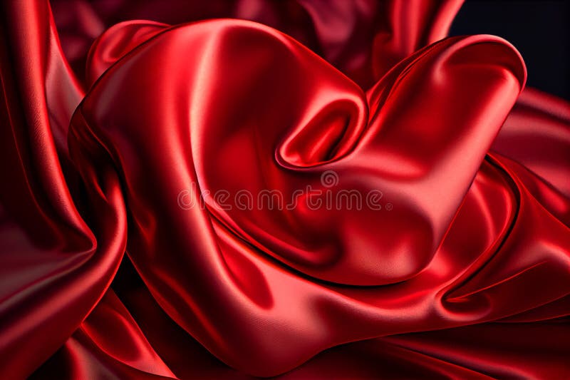 Red Silk Satin Waves Background Stock Illustration - Illustration of ...