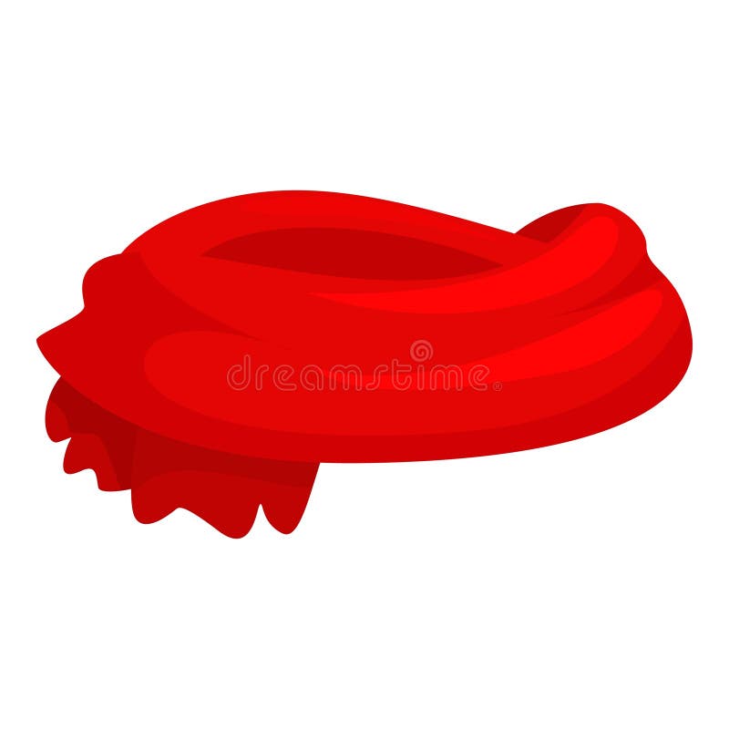 Red Silk Scarf Waving on White Background Stock Illustration ...