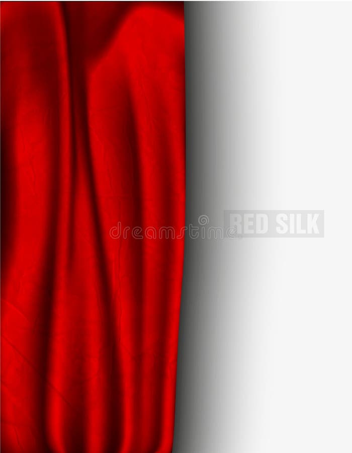 Red silk with a shadow stock vector. Illustration of fabric - 48041846