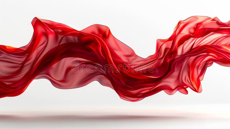 A Red Silky Fabric is Floating in the Air Stock Image - Image of sketch ...