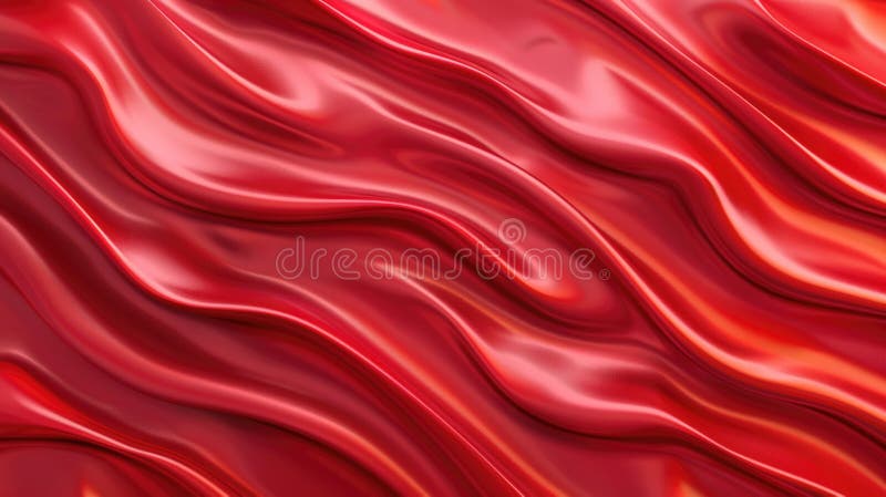 Red Silky Fabric Texture Background. Flowing Satin Material with Wavy ...