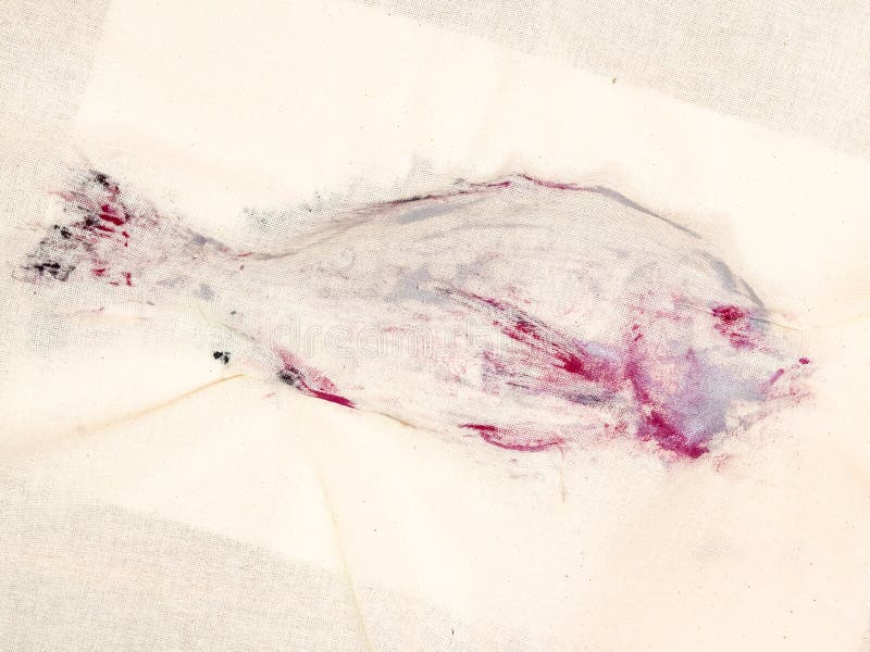 Red and Silver Dyed Fish Wrapped in Fabric Stock Image - Image of ...