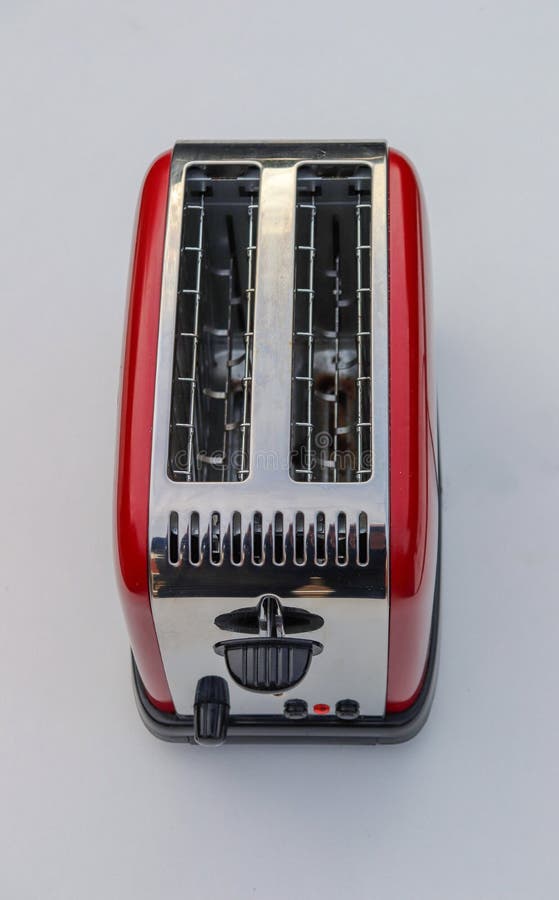 A Red and Silver Electric Toaster Stock Photo - Image of toaster ...