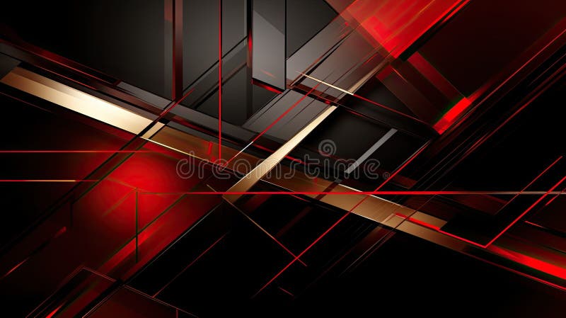 Red, Silver Gold Abstract Geometric Background Stock Illustration ...