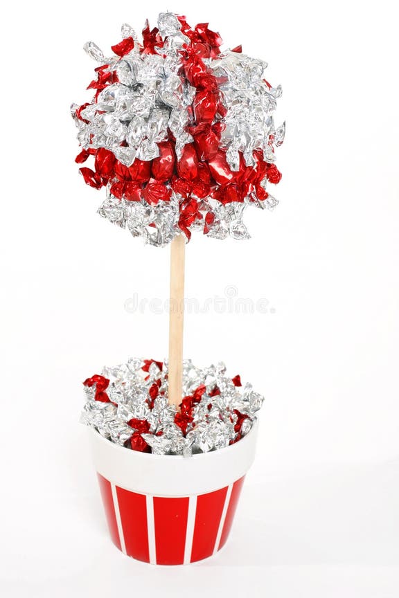 Red and Silver Lollipop Tree Stock Image - Image of sweets, lolly: 1560493