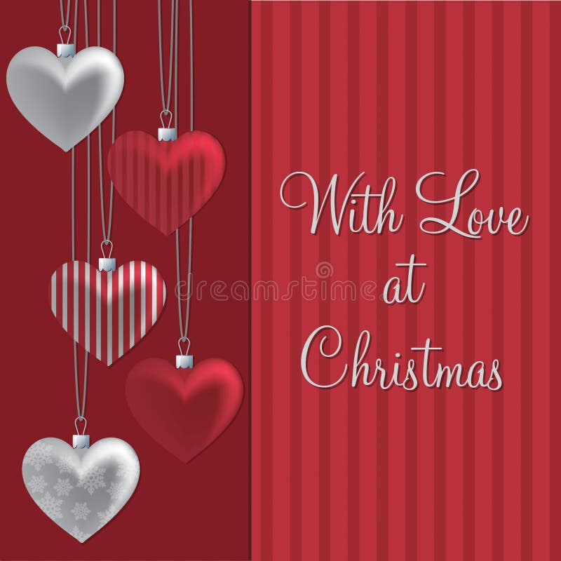 With Love at Christmas Card Stock Vector - Illustration of card ...