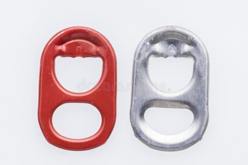 Red and Silver Pull Tabs for Beverage Cans Stock Photo - Image of ...