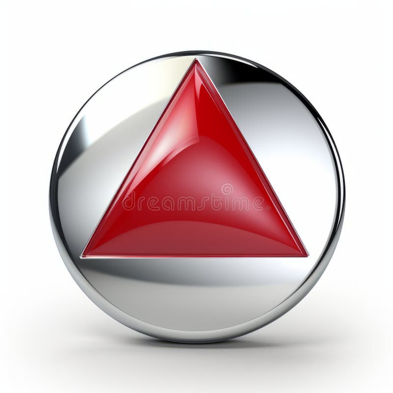 A Red and Silver Triangle on a White Background Stock Illustration ...
