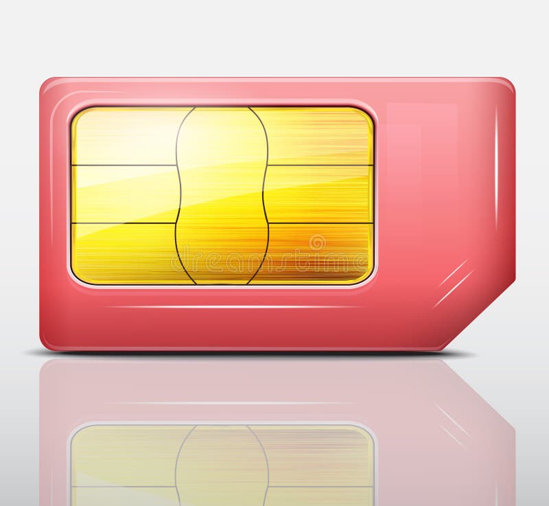 Red sim card icon stock vector. Illustration of gold - 31977971