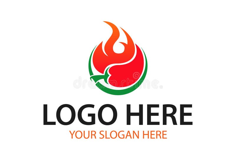 Red Simple Blaze Spicy Circle Logo Design Stock Vector - Illustration ...