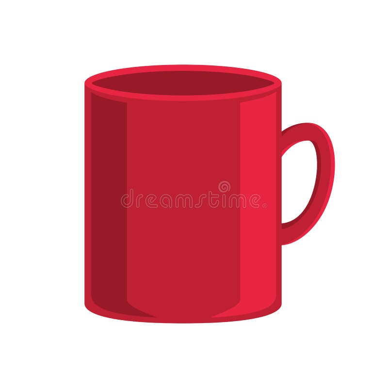Red Simple Cup Isolated on White Background Vector Stock Vector ...