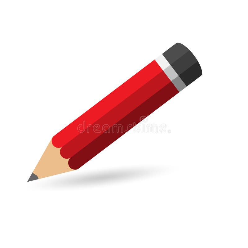 Red Simple 2D Pencil, Isolated, Vector Illustration Stock Vector ...