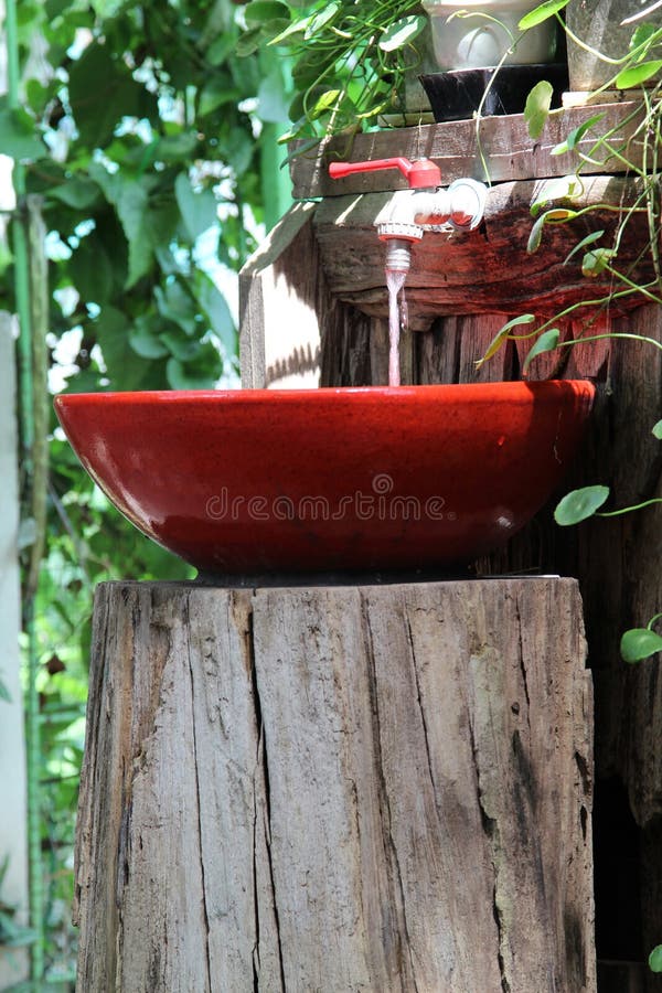 Red sink stock photo. Image of faucet, freshness, luxury - 57029738