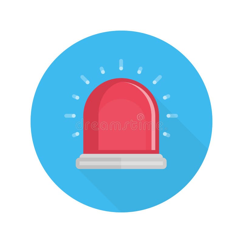 Red siren vector icon. stock vector. Illustration of light - 83616170