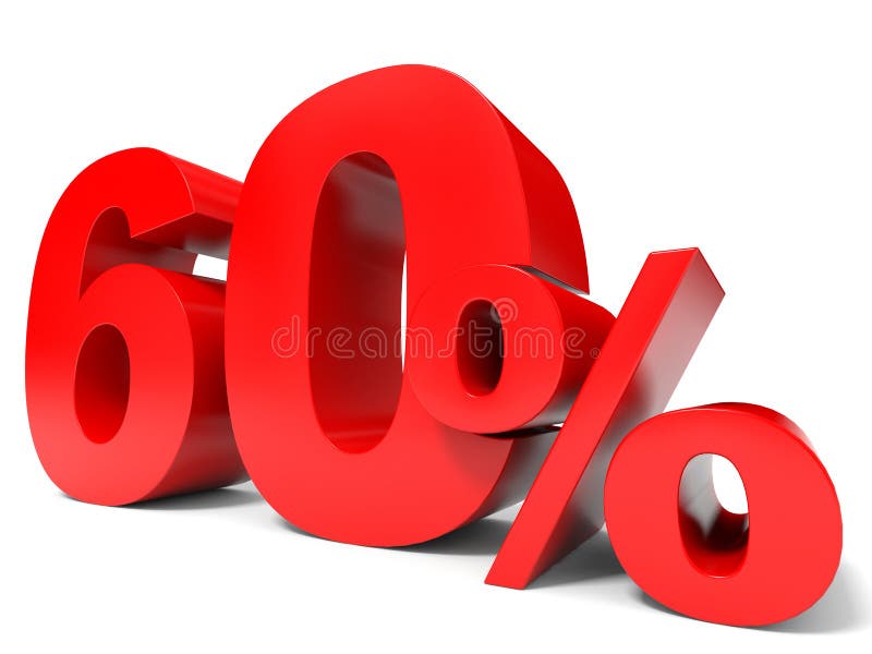 Red Sixty Percent Off. Discount 60 Stock Illustration - Illustration of ...