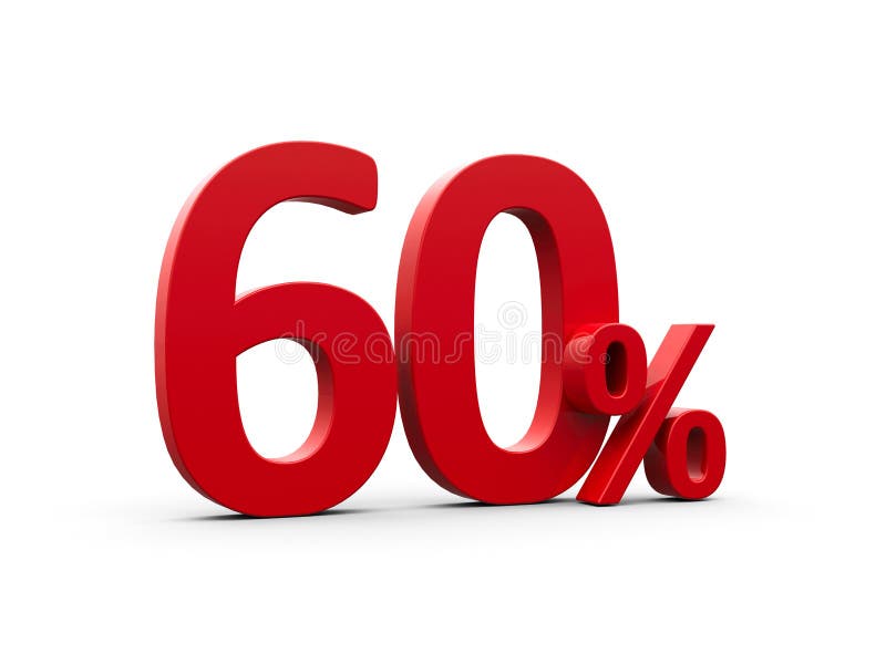 Red sixty percent stock illustration. Illustration of percentage ...