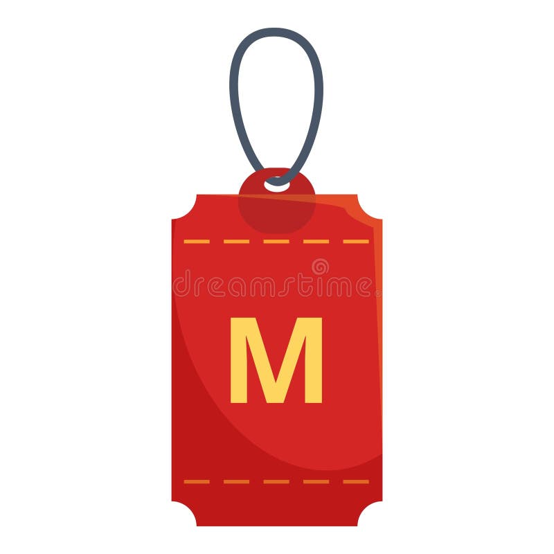 Red Size Tag with Letter M Hanging on String Stock Vector ...