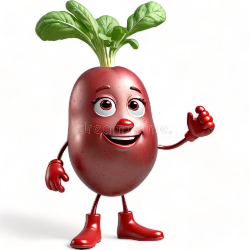 Red Skinned Potato 3D Illustration Isolated on White Background. Fresh ...