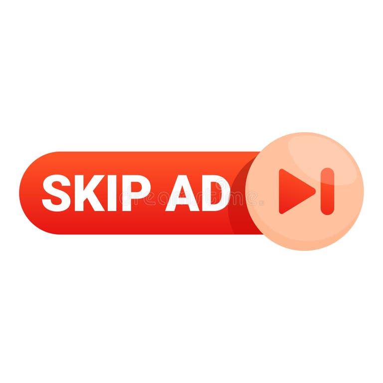 Red Skip Ad Button Increasing User Experience Stock Vector ...
