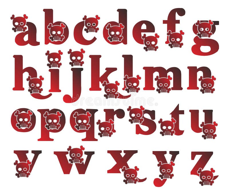 Red skull alphabet stock vector. Illustration of type - 28568223