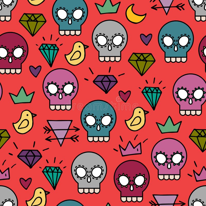 Red skull background stock vector. Illustration of heart - 45451023