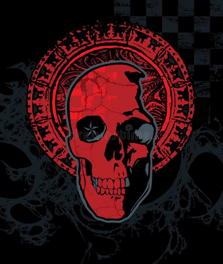 Red Checker Skull with Halo Stock Vector - Illustration of iconic ...