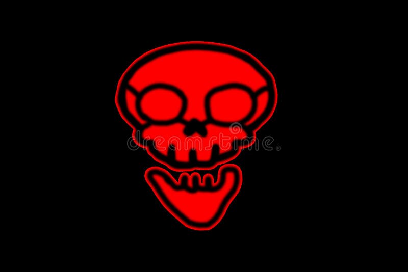 Red Skull. Flat Symbol Pictogram on Black Background. Red Simple Stock ...