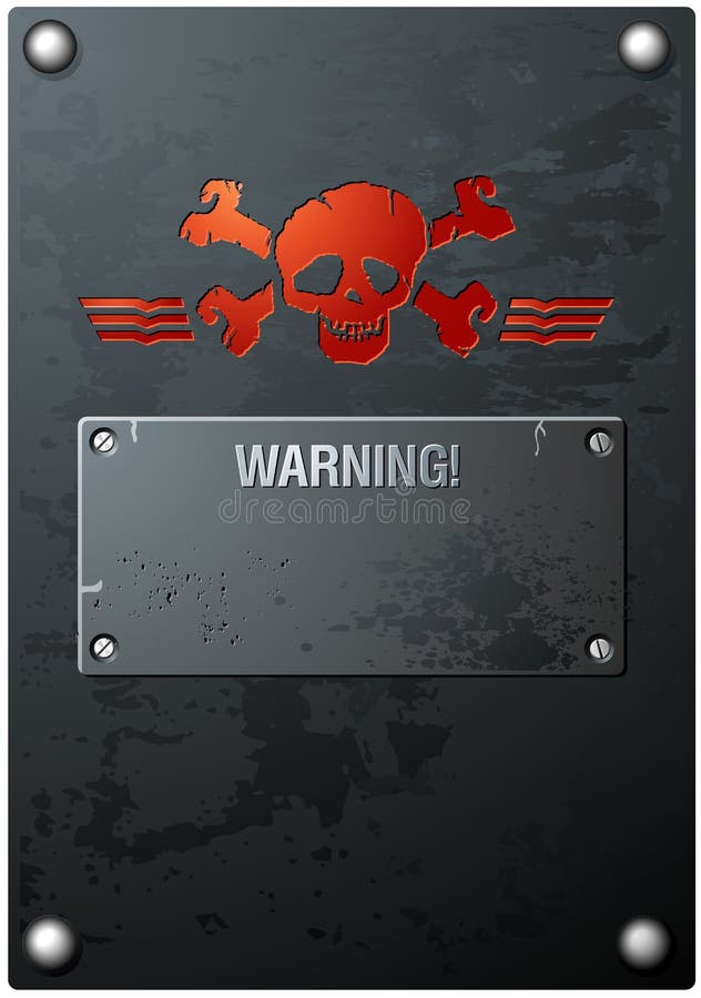 Red Skull on Grungy Metal stock vector. Illustration of crest - 10185902